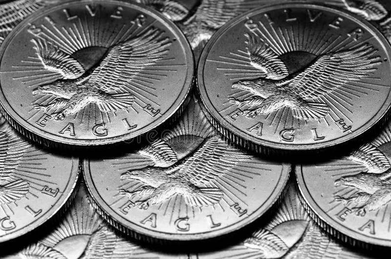 Coins of Silver Eagles stock image. Image of finance - 69156505