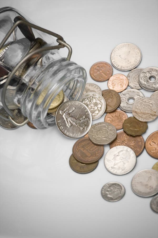 Coins-spill stock image. Image of tipped, money, splayed - 328321