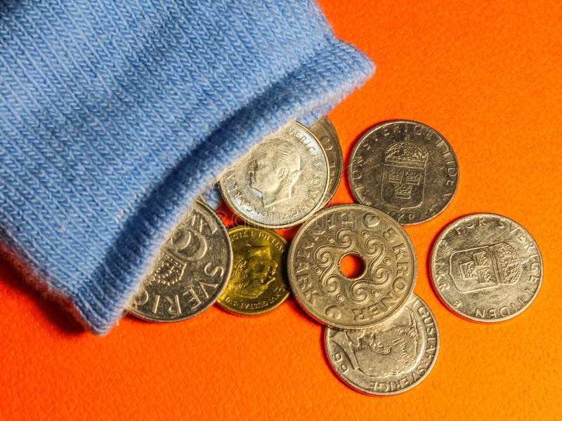Coins in sock stock image. Image of cent, market, finance - 58104163