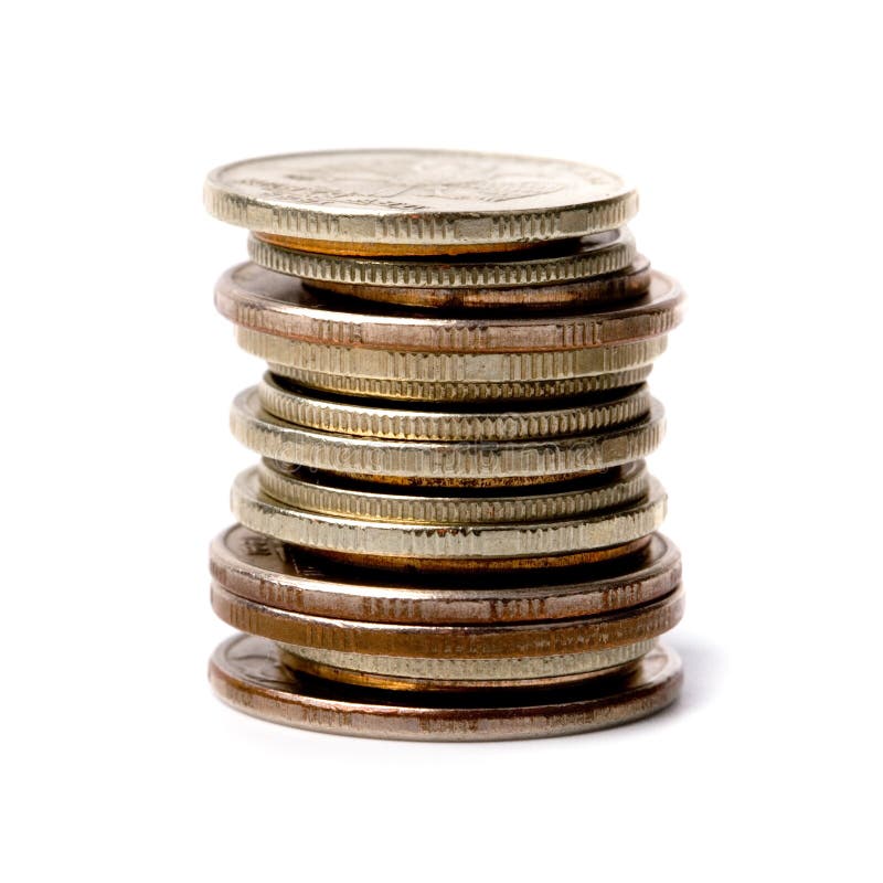 Coins stack stock image. Image of copper, economics, goldish - 14252955