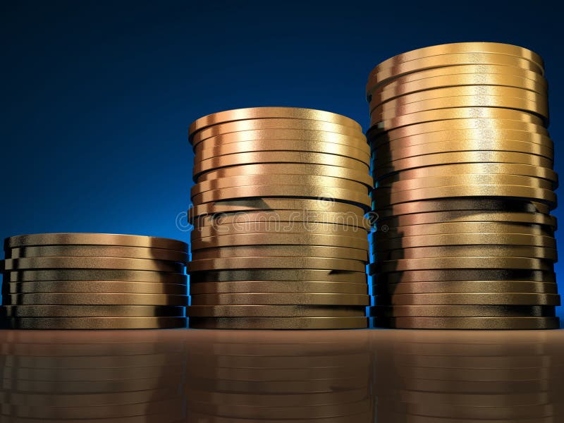 Coins stack stock illustration. Illustration of invest - 3492411