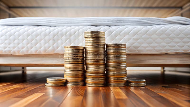 Coins Stack on the Bed, Concept of Saving Money for Future Stock ...