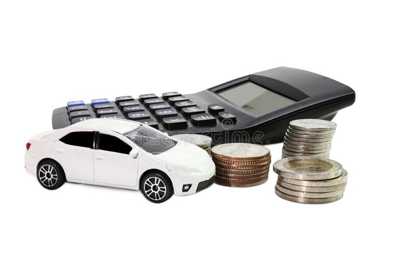 Coins Stack with Calculator and Car , Concept Saving Money for Car ...