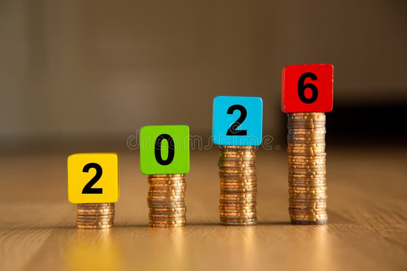 Coins Stack Growing in 2026 Showing Economic Progress Stock Photo ...