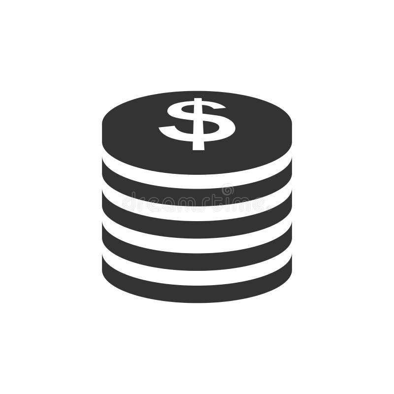 Coins Stack Icon in Flat Style. Dollar Coin Vector Illustration Stock ...