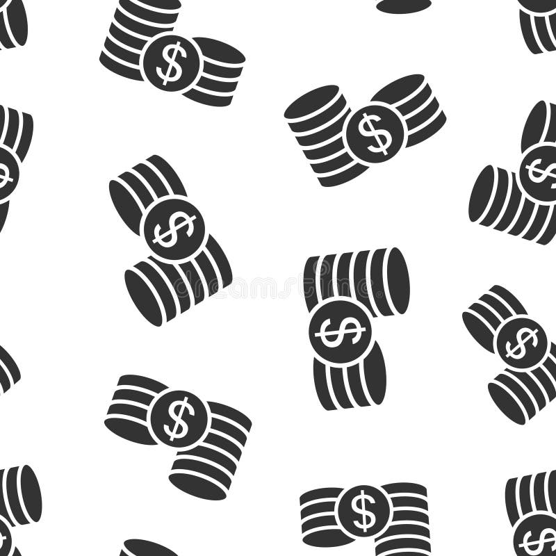 Coins Stack Icon In Flat Style. Dollar Coin Vector Illustration On ...