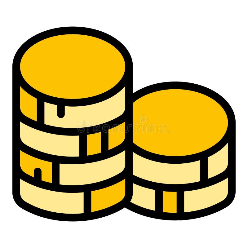 Coins Stack Icon Vector Flat Stock Illustration - Illustration of ...