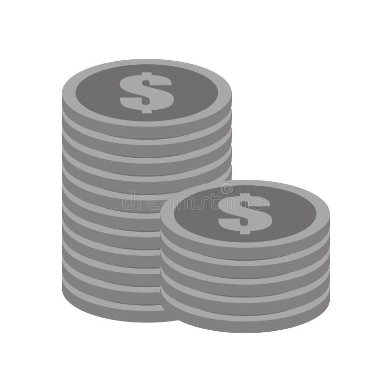 Coins Stack Money Gray Color Stock Vector - Illustration of business ...