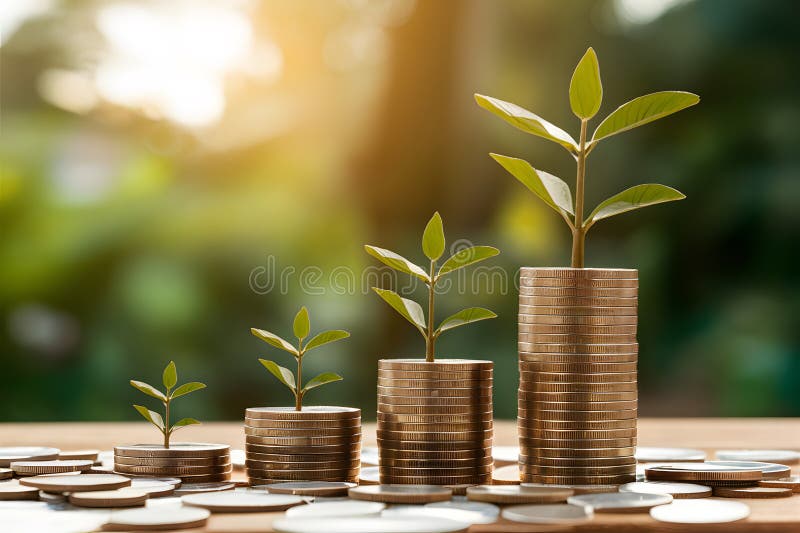 Coins Stack, Planning New Project, Annual Plan, Business Target Stock ...