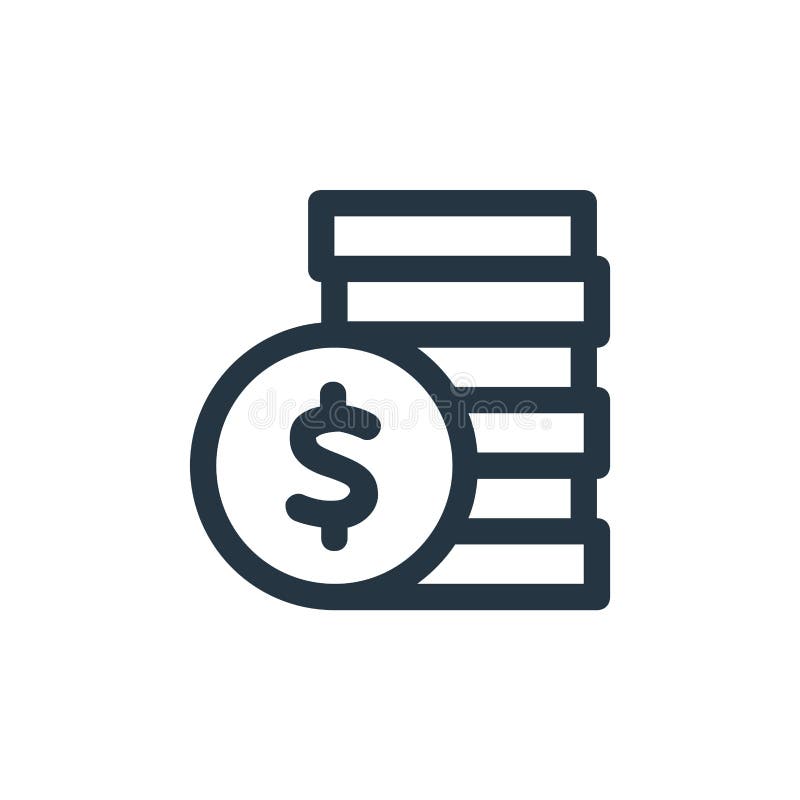 Coins Stack Vector Icon. Coins Stack Editable Stroke Stock Vector ...