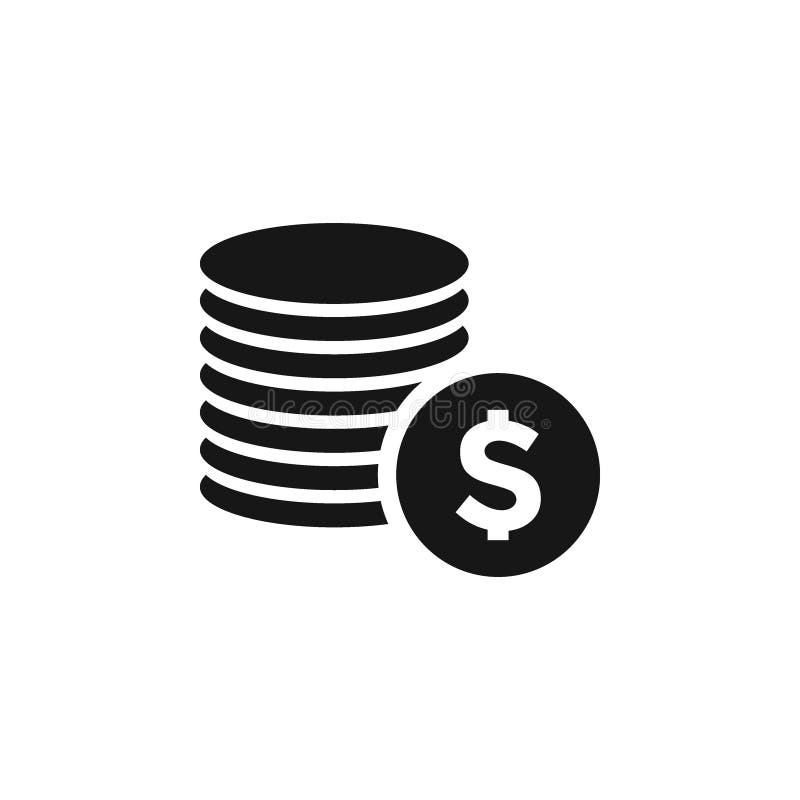 Coins Stack Vector Illustration. Money Stacked Coins Icon Stock Vector ...