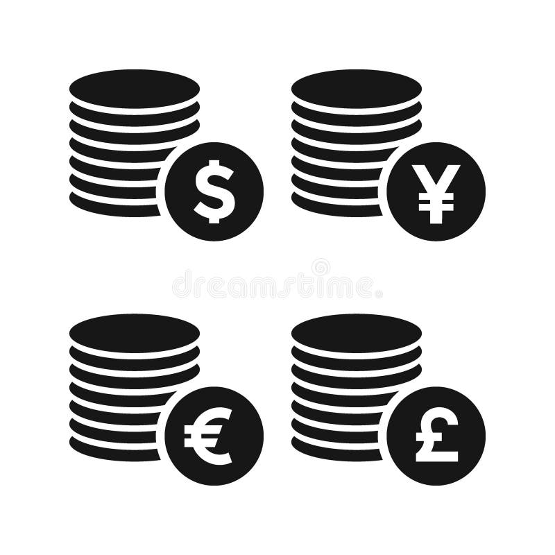 Coins Stack Vector Illustration. Money Stacked Coins Icon Stock Vector ...