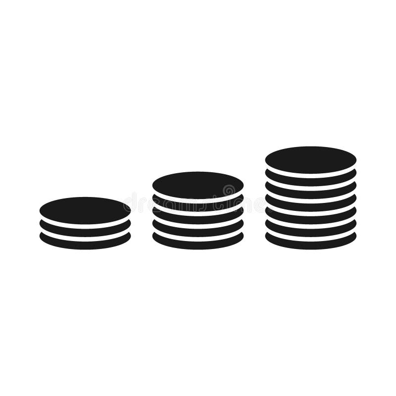 Coins Stack Vector Illustration. Money Stacked Coins Icon Stock Vector ...