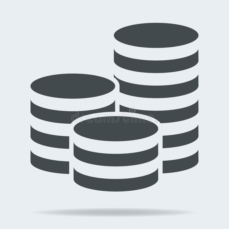 Coins Stack Vector Illustration. Money Stacked Coins Icon in Flat Style ...