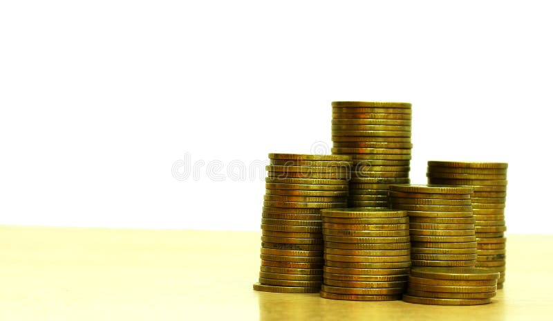 Coins Stack on White Background Stock Photo - Image of idea, debt: 78066364