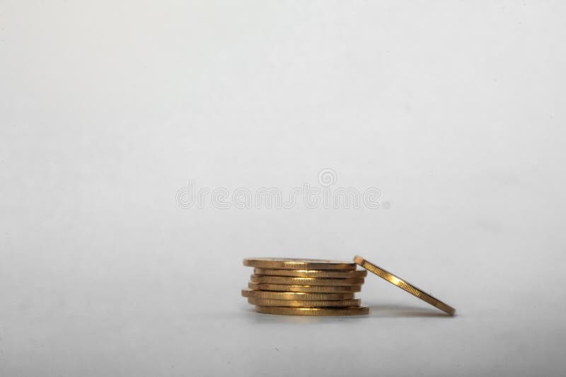 Coins Stack on White Background Stock Image - Image of rowing, business ...
