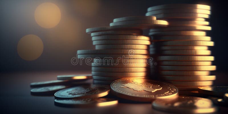 The Stacks of Coins with AI Generated. Stock Illustration ...