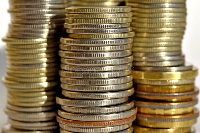 Coins stacked in bars. stock photo. Image of growth, cash - 66613726