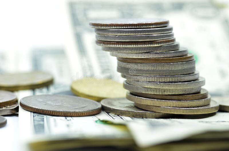 Coins Stacked on Each Other Stock Image - Image of fund, market: 125065771