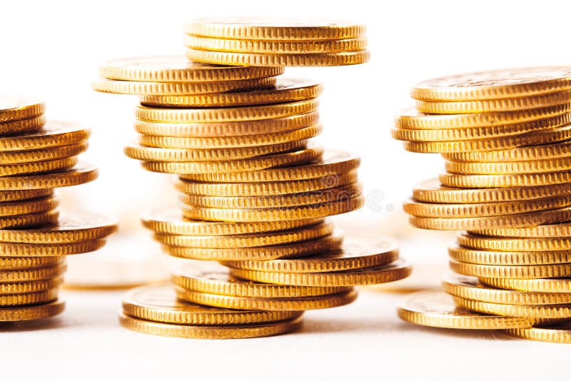 Coins Stacked on Each Other in Different Positions Stock Photo - Image ...