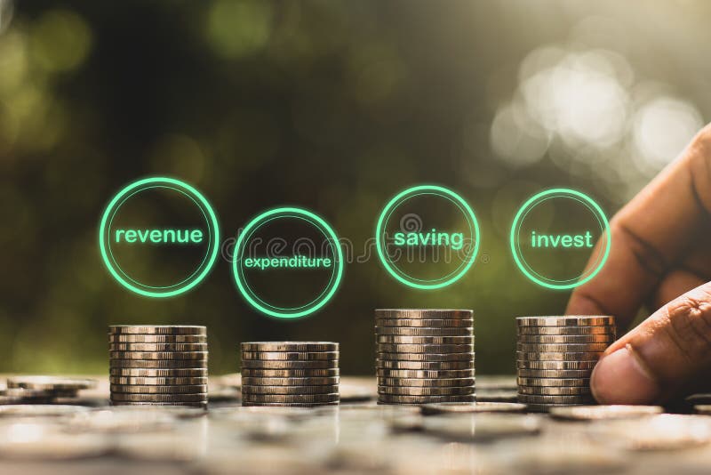 The Coins are Stacked on Four Sides and Have the Icon Technology on Top ...