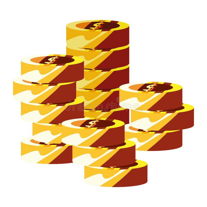 Coins stacked banknote stock illustration. Illustration of stack ...