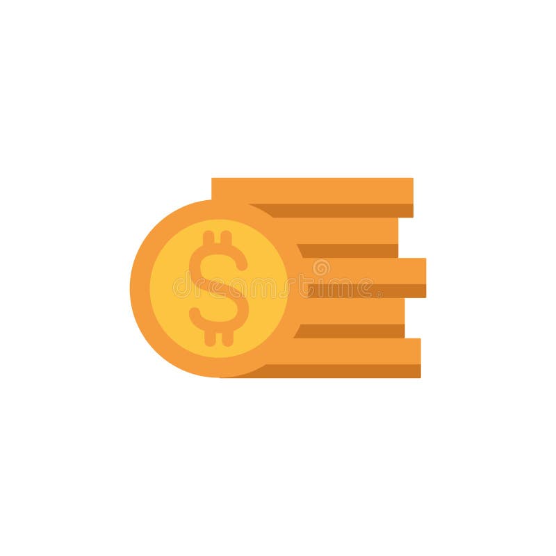 Coins Stacked Money Flat Image Style Stock Vector - Illustration of ...