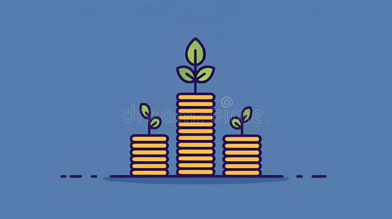 Coins Stacked Up with Sprouting Leaves on Top of Them Stock ...