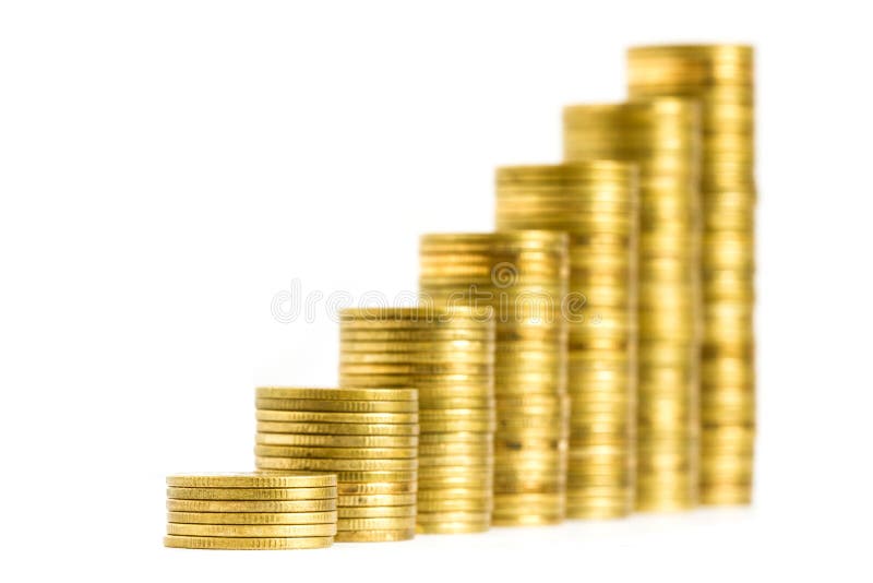 Coins stacks stock image. Image of isolated, riches - 100839841