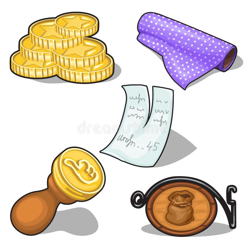 Coins, Stamp and Other Symbol on Banking Theme Stock Vector ...