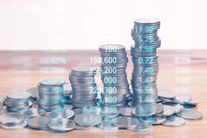 Coins Stock Finance and Business Concept Stock Image - Image of ...