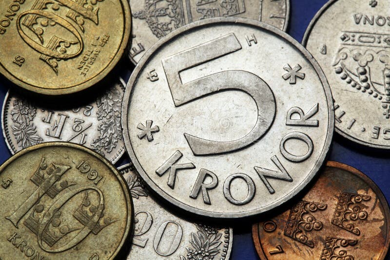 Swedish Coins Isolated on White Stock Image - Image of portrait, krona ...