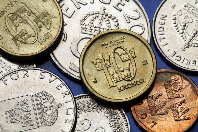 Swedish Coins Isolated on White Stock Image - Image of portrait, krona ...