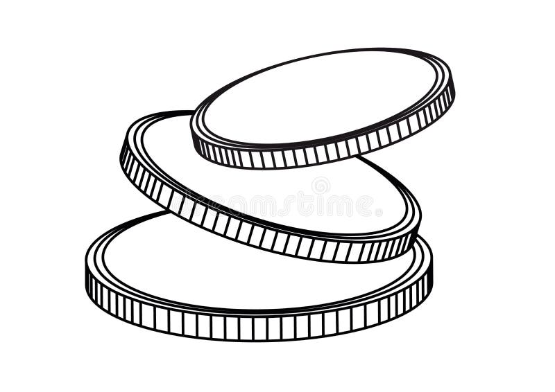 Coins without Symbols, 3D Vector Illustration Stock Vector ...