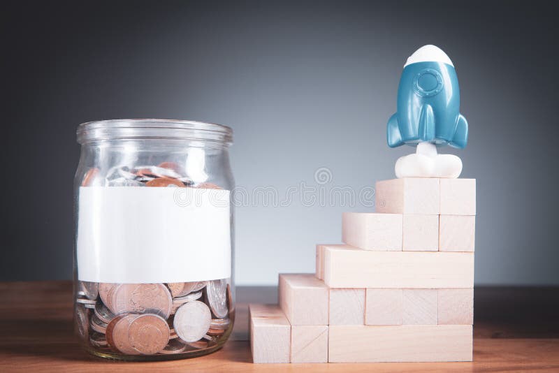 Coins on the Table in the Form of a Growing Graph Stock Photo - Image ...