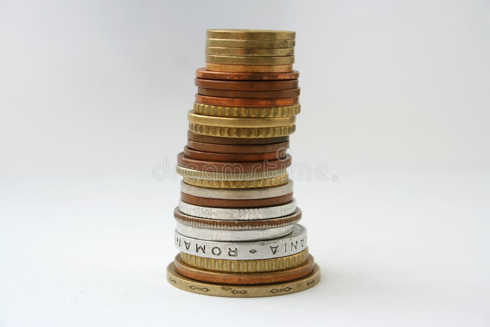 Coins tower stock photo. Image of quarter, dollar, euro - 205344