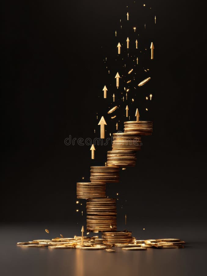 Coins Transform into Upward Arrows in a Minimalistic Abstract ...