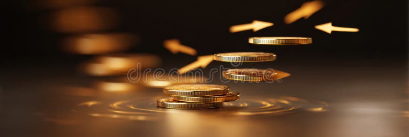 Coins Transform into Upward Arrows Representing Financial Growth and ...