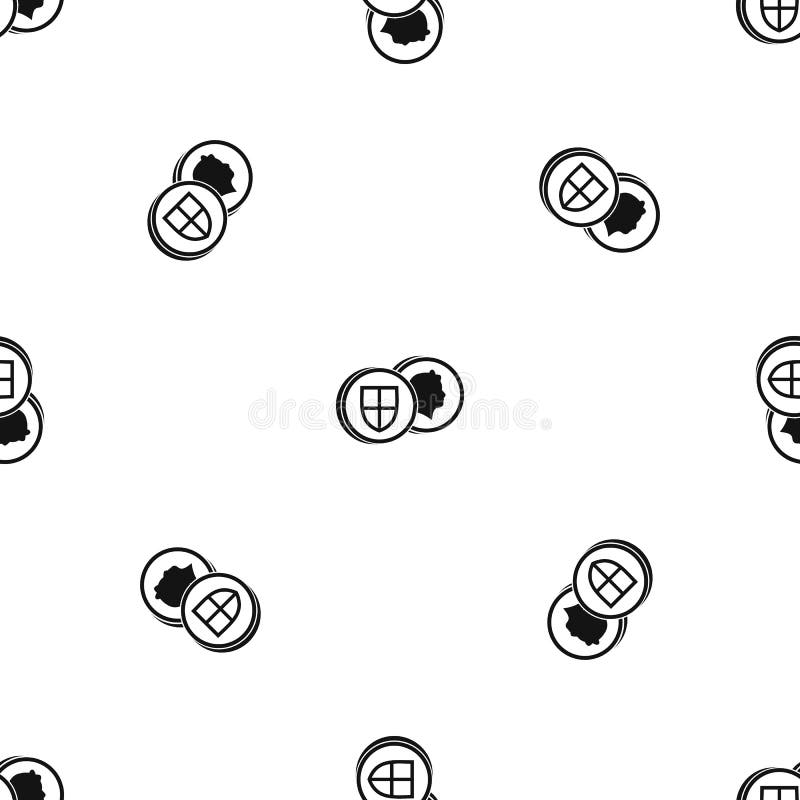 Coins of UK Pattern Seamless Black Stock Vector - Illustration of ...