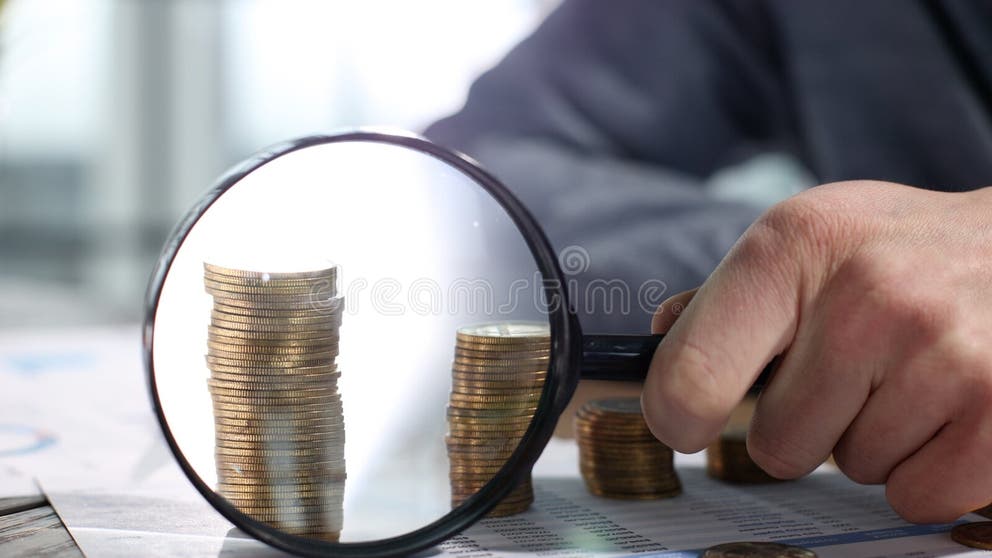 Coins Under Magnification, Successful Business Stock Image - Image of ...
