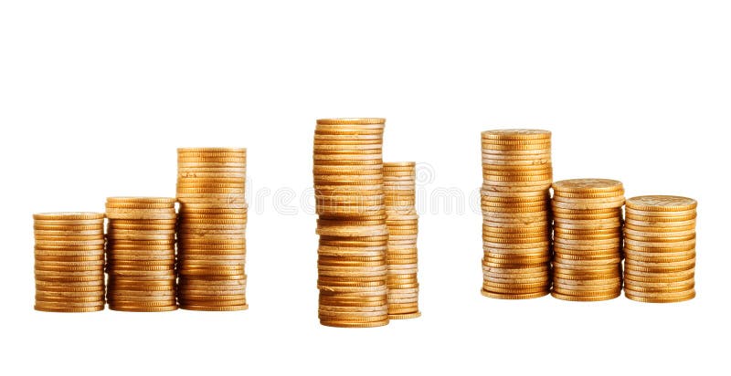 Coins on white stock photo. Image of burying, gold, financial - 6593552
