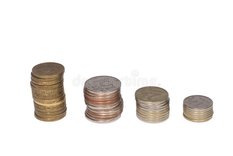 Coins and Hand on White Background Stock Photo - Image of donation ...