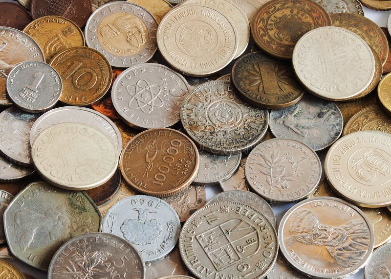 Coins from the world stock image. Image of foreign, coins - 36887217