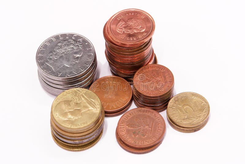 Coints in columns stock photo. Image of coin, coints, cashflow - 1834152