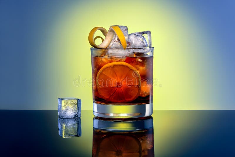 Coke Cocktail with Ice and Lemon, Alcohol Bar Stock Image - Image of ...