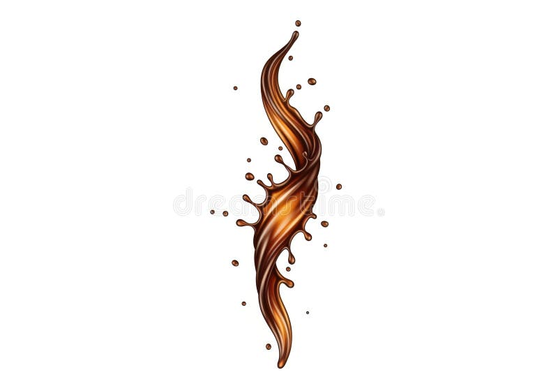 Coke Splash Vector Realistic Model of Streams of Black Coffee, Tea ...
