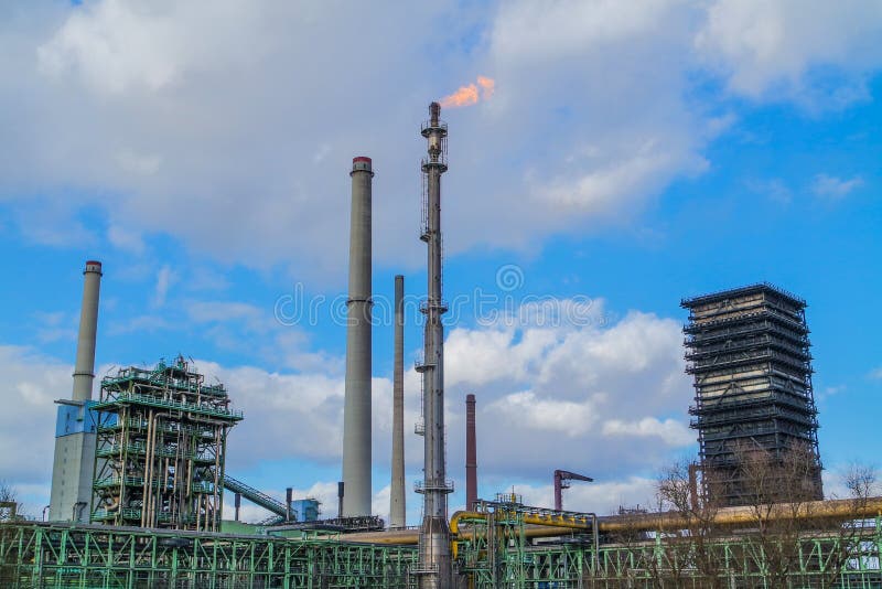 Cokery with Active Gas Torch Stock Photo - Image of plant, site: 57960770