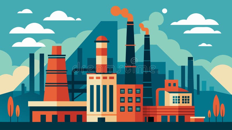 The Coking Plant is a Beacon of Modern Industry Its Towering Structures ...
