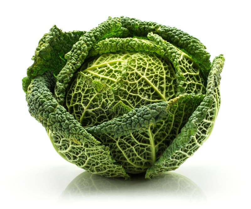 Col De Col Rizada Fresca Aislada En Blanco Foto de archivo - Imagen de ...