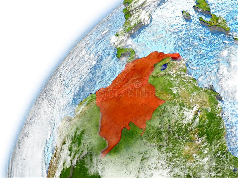 Colômbia No Modelo Da Terra Do Planeta Ilustração Stock - Ilustração de ...